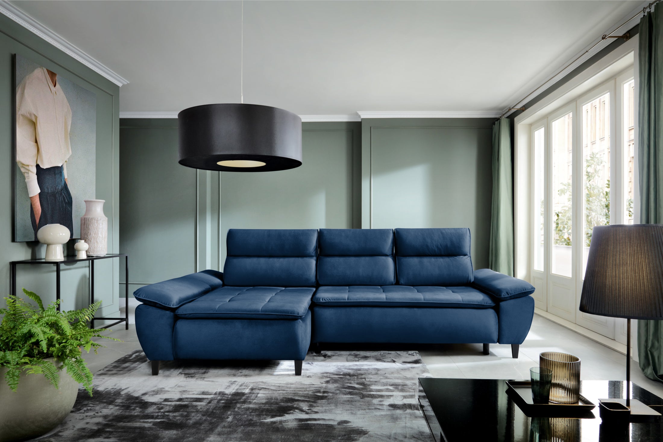 Faro left-hand corner sofa with sleeping function · Free delivery and ...
